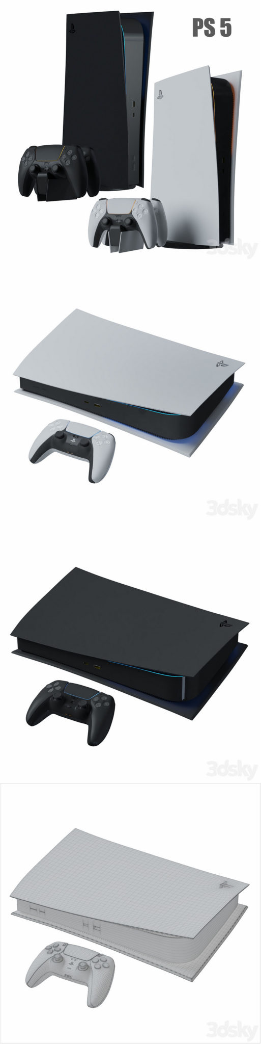 Desire FX 3d models | Ps5 gamepad, Sony PlayStation 5 console with – 3D ...