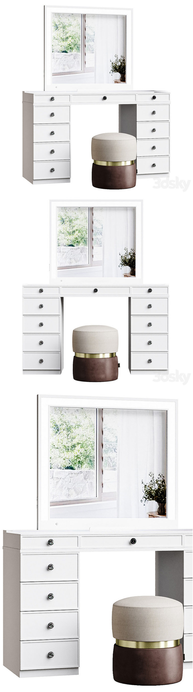 Desire FX 3d models | Tresanti Alexandra Vanity Table with LED Lighted ...