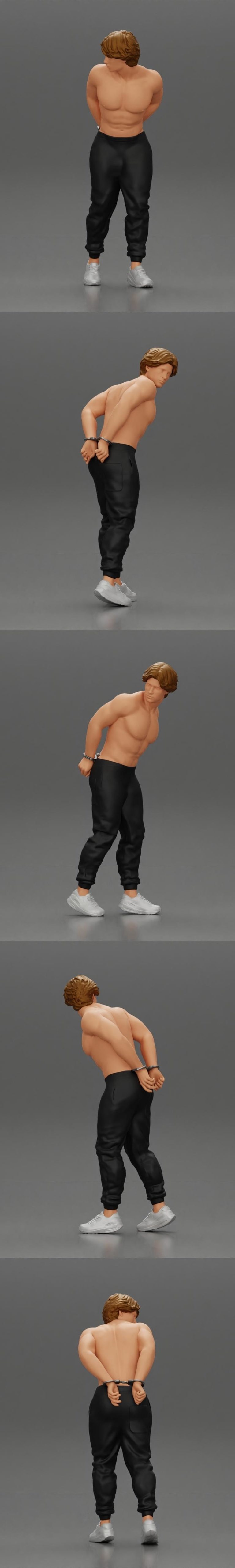 Desire FX 3d models | Criminal in Handcuffs man walking with policeman ...