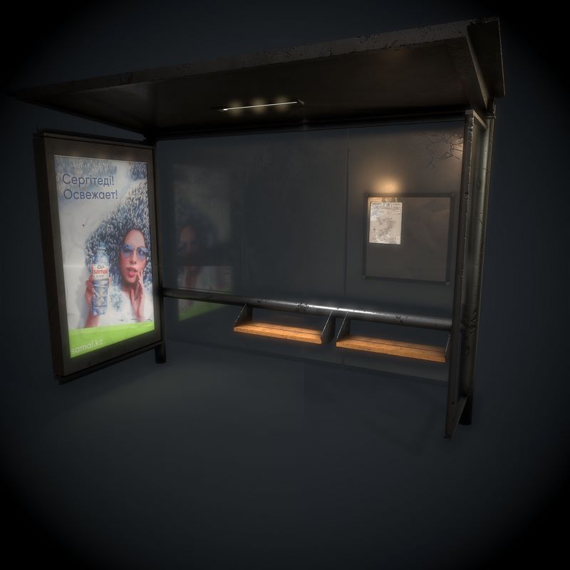Desire FX 3d models | Citizen Bus Stop Low-poly 3D model