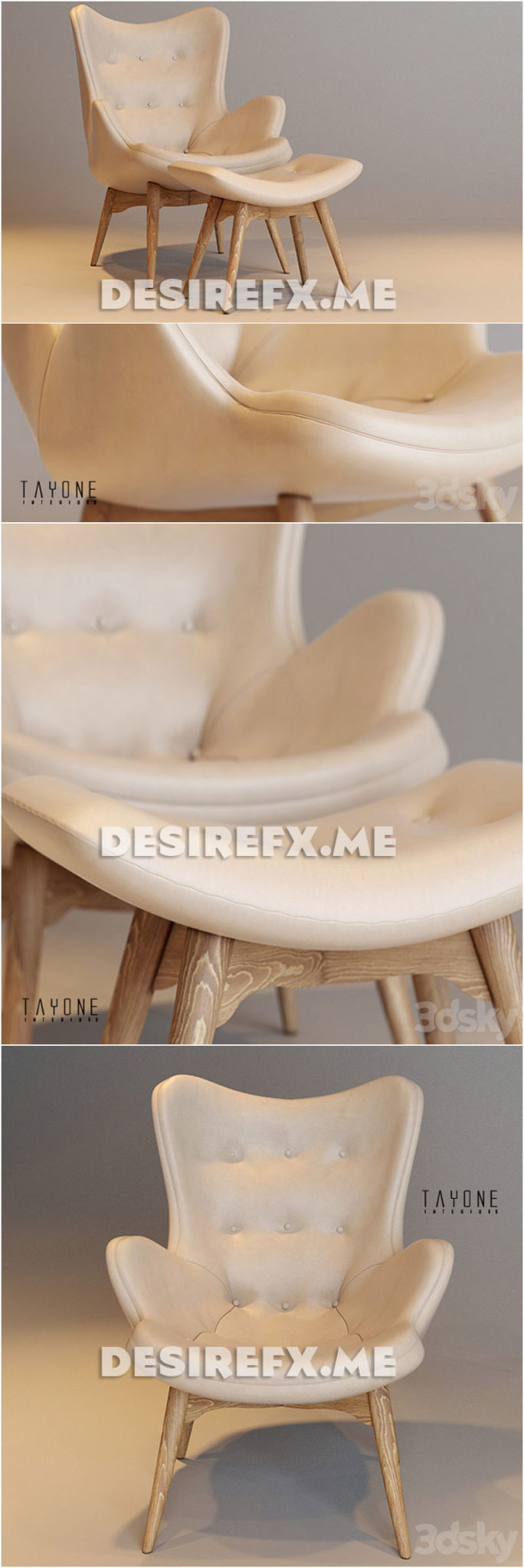 Desire FX 3d models | Grant fetherston contour chair replica in leather ...
