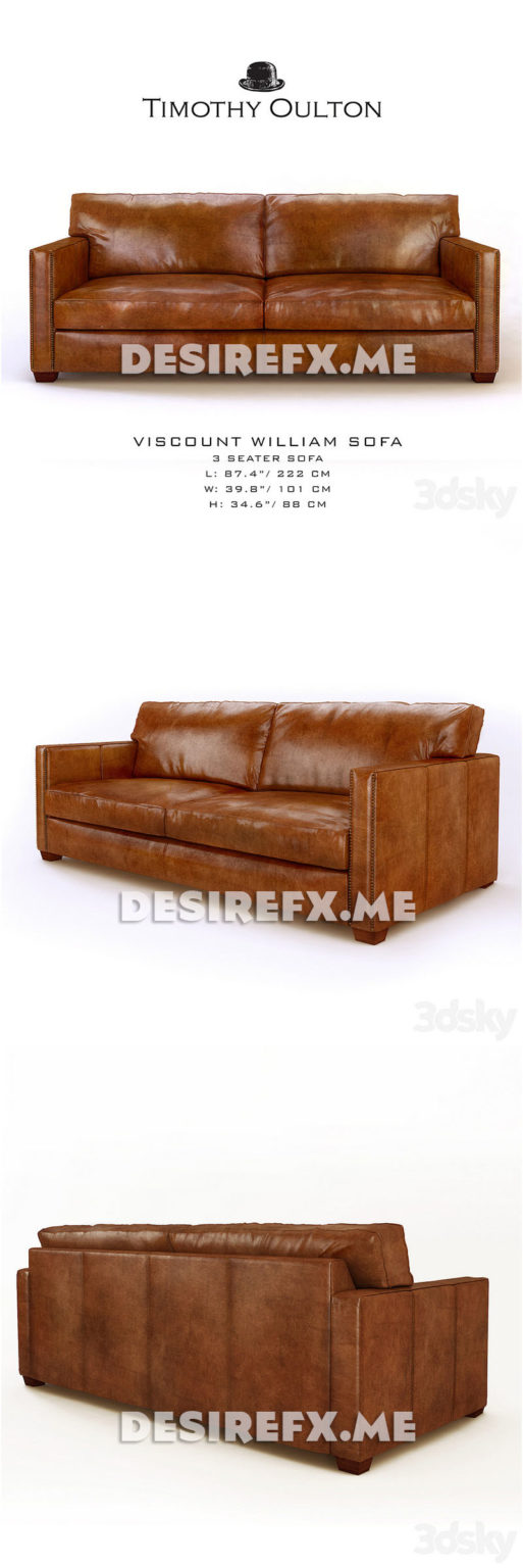 Desire FX 3d models | Viscount William Sofa, Sofa 3-seater – 3D Model