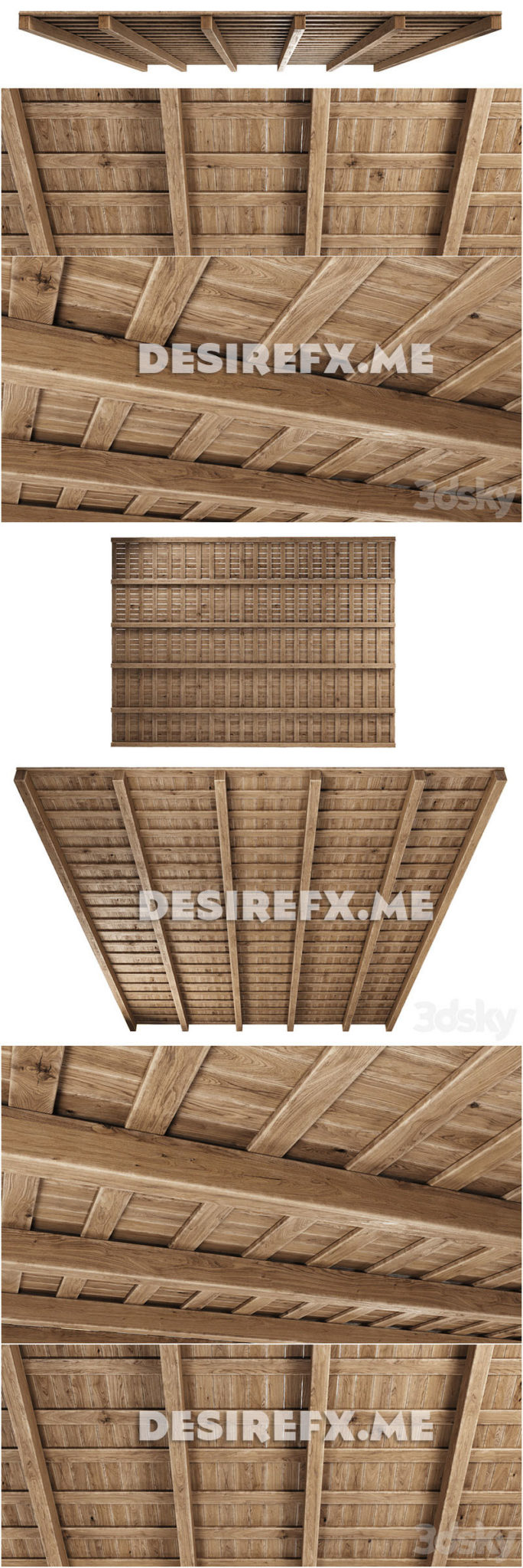 Desire FX 3d models | Wooden Ceiling V5 Straight wooden ceiling – 3D Model
