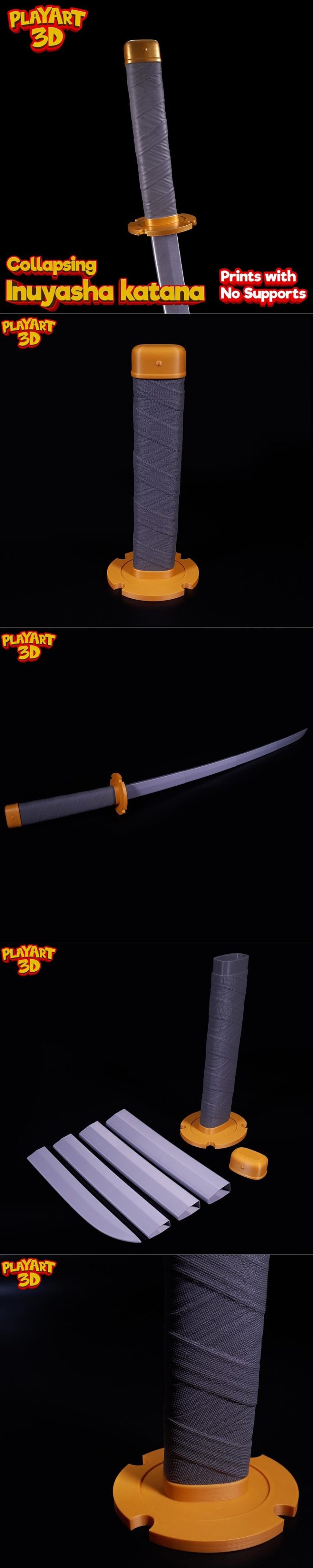 Desire FX 3d models | Collapsing Katana Inuyasha – 3D Print Model STL