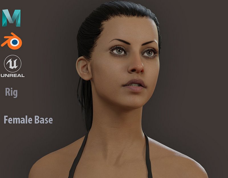 Desire FX 3d models | Female Base Model Rig Low-poly 3D model