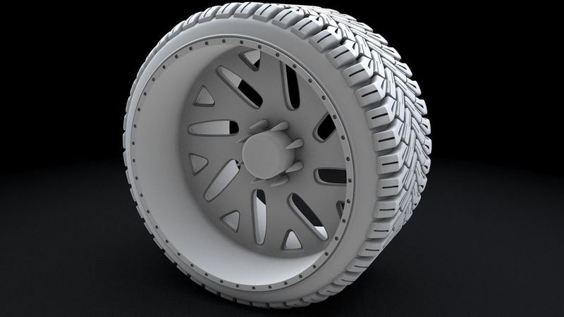Desire FX 3d models | Truck Low Profile Tire and Wheel 3D Printable 3D ...