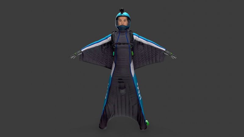 Desire FX 3d models | Wingsuit Skydiving Low-poly 3D model