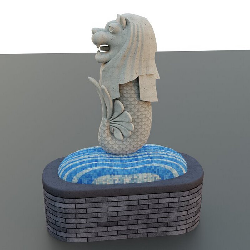 Desire FX 3d models | Merlion LIONFISH Singapore Low-poly 3D model