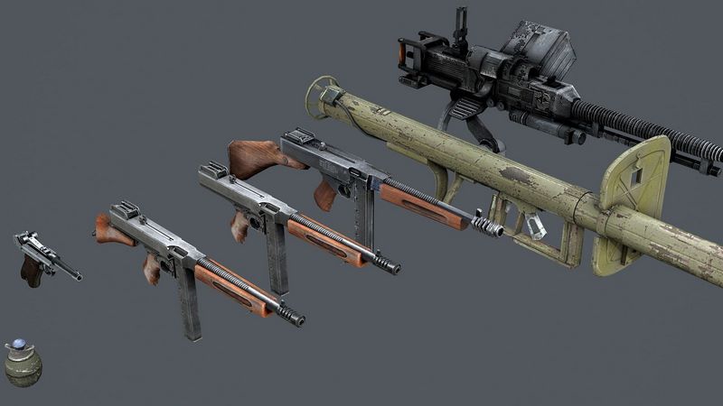 Desire FX 3d models | WWII Weapon Pack Low-poly 3D model