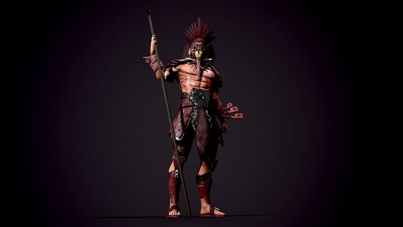 Desire FX 3d models | Aztec warrior Low-poly 3D model