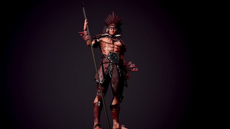 Desire FX 3d models | Aztec warrior Low-poly 3D model