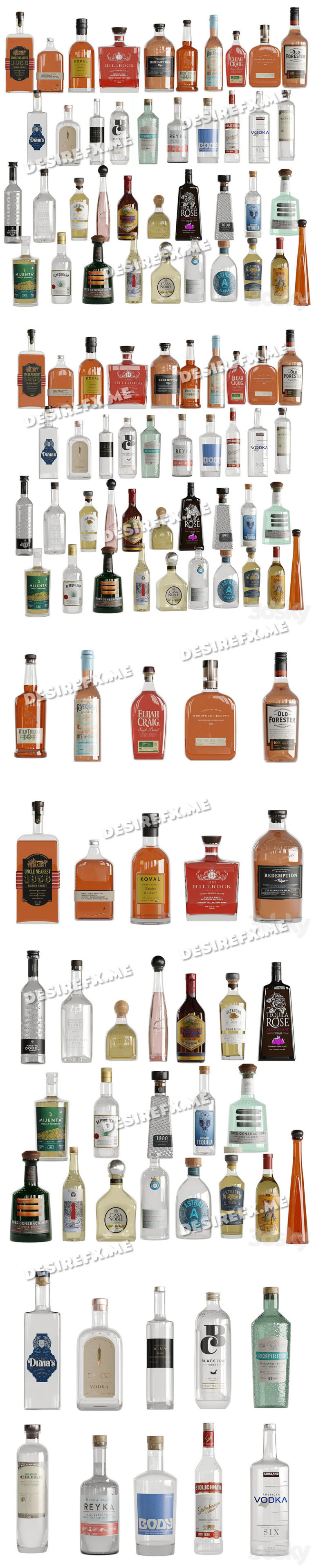 Desire FX 3d models | Bottles Vol 7( Whiskey, vodka, tequila) – 3D Model