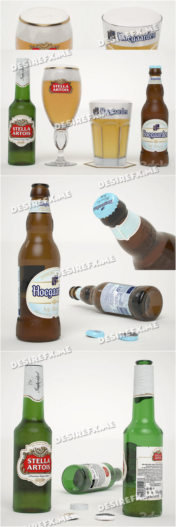 Desire FX 3d models | Hoegaarden and Stella Artois Beer – 3D Model