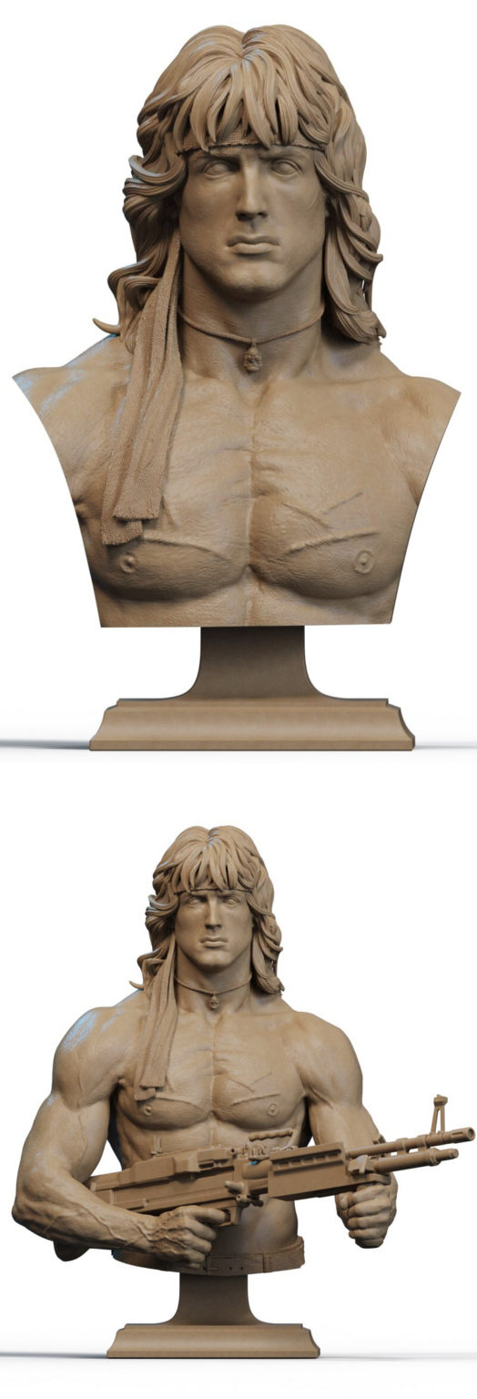 Desire FX 3d models | Rambo Bust – 3D Print Model