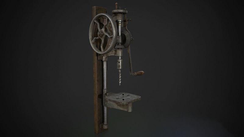 Desire FX 3d models | Hand Crank Drill Press Low-poly 3D model