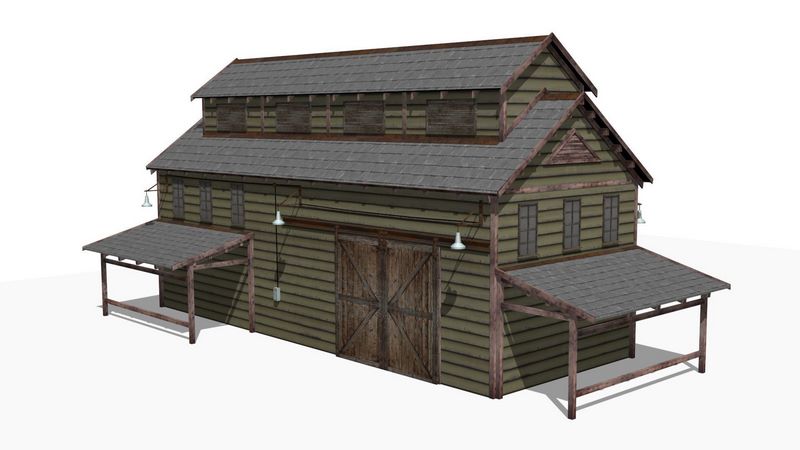 Desire FX 3d models | Old warehouse Low-poly 3D model