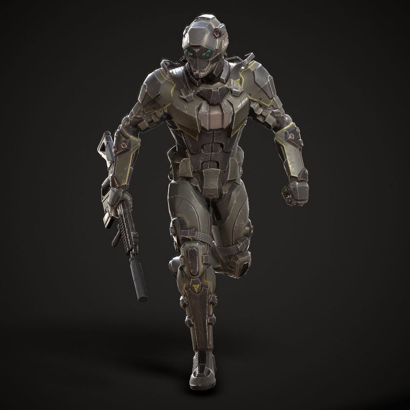 Desire FX 3d models | SciFi Soldier Character Low-poly 3D model