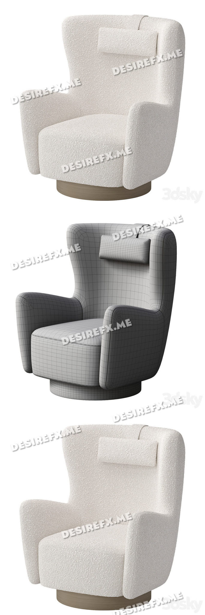 Desire FX 3d models | Colette swivel armchair – 3D Model