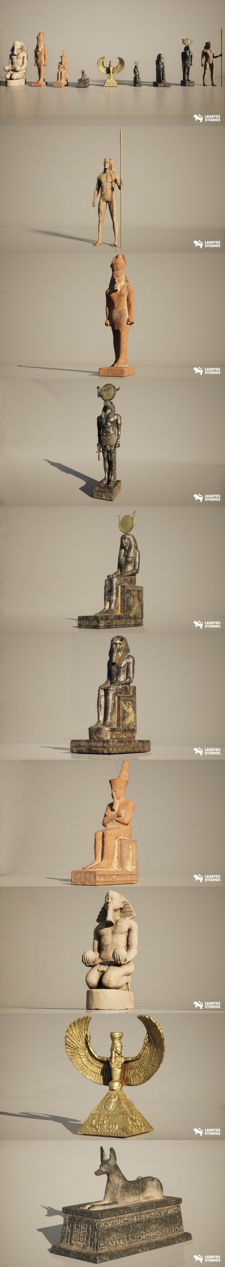 Desire FX 3d models | Egyptian Statues Pack (Egyptian Statues Old Egypt ...