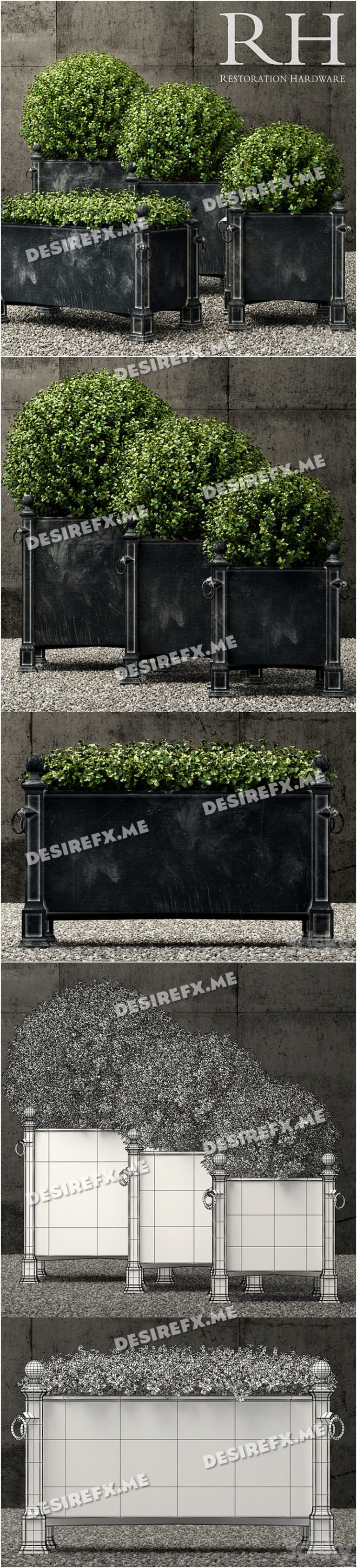 Desire FX 3d models | Restoration Hardware versailles weathered zinc ...