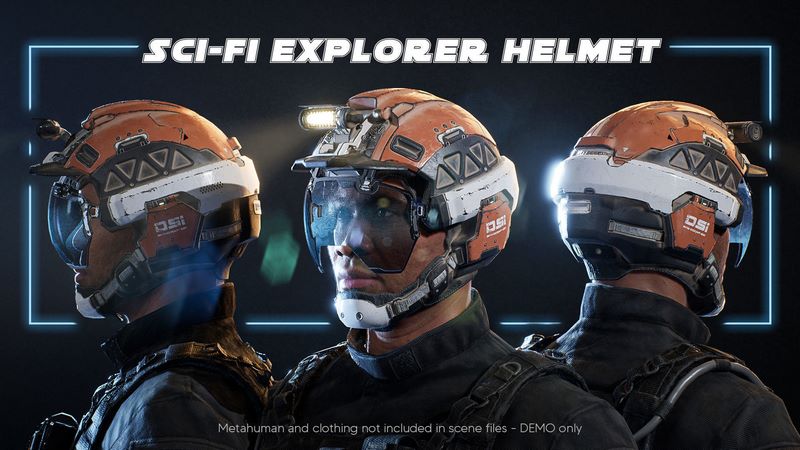 Desire FX 3d models | Sci-Fi Explorer Helmet – Customizable Game-Ready ...