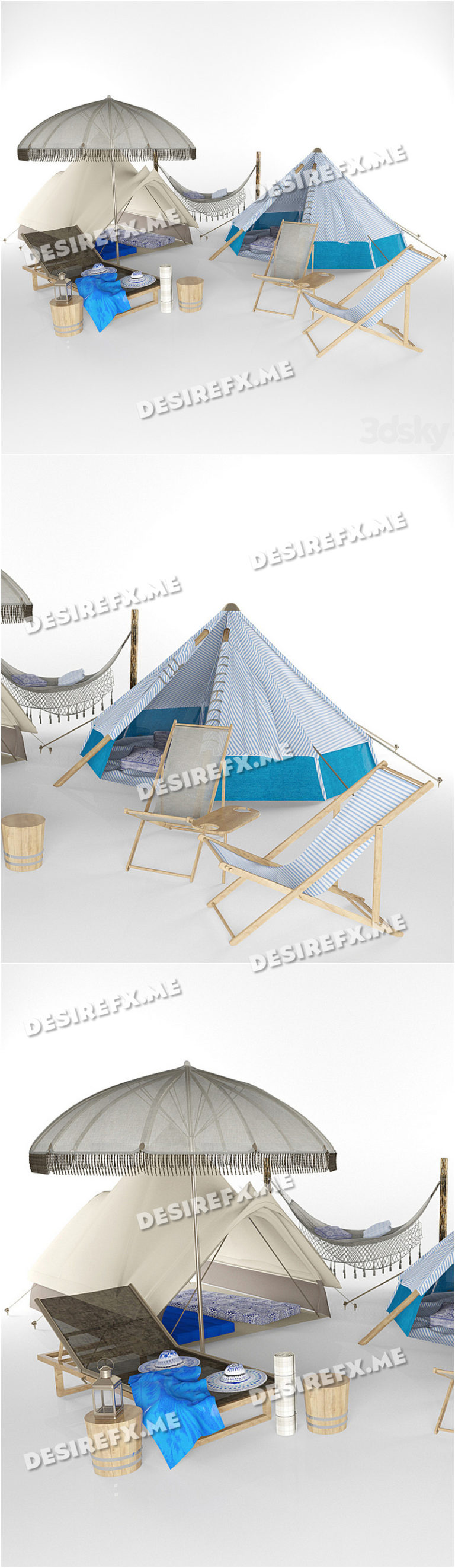Desire FX 3d models | Beach Camping Area – 3D Model