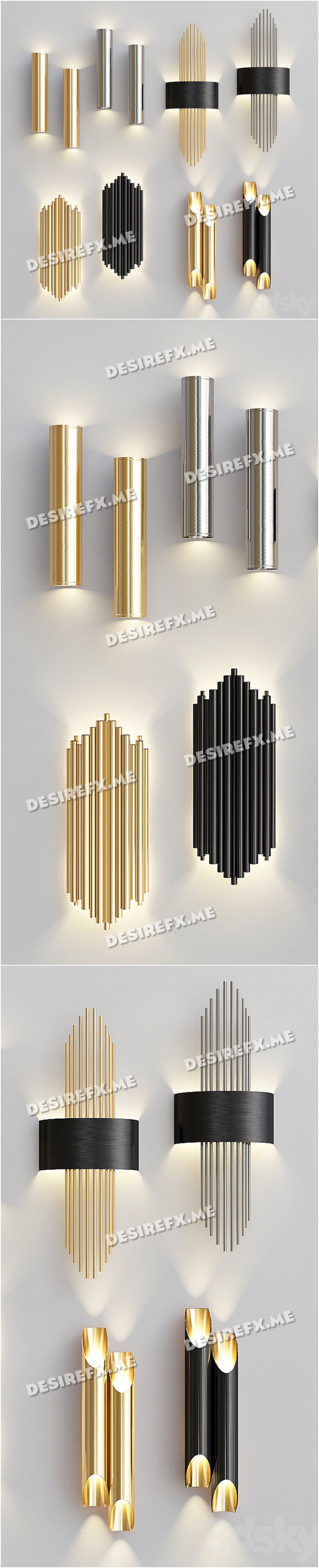 Desire FX 3d models | Four Nice Wall Lights_3 – 3D Model