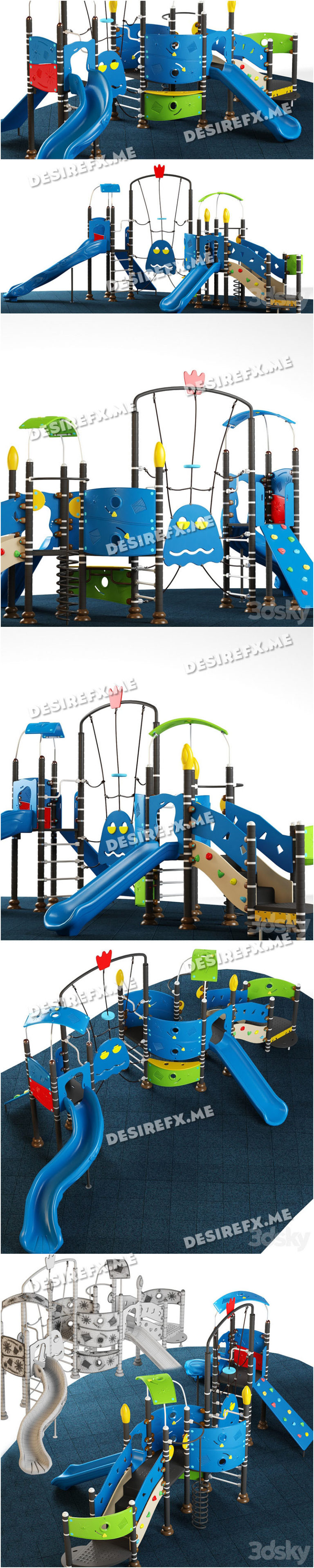 Desire FX 3d models | Kids playground equipment with slide climbing 09 – 3D Model