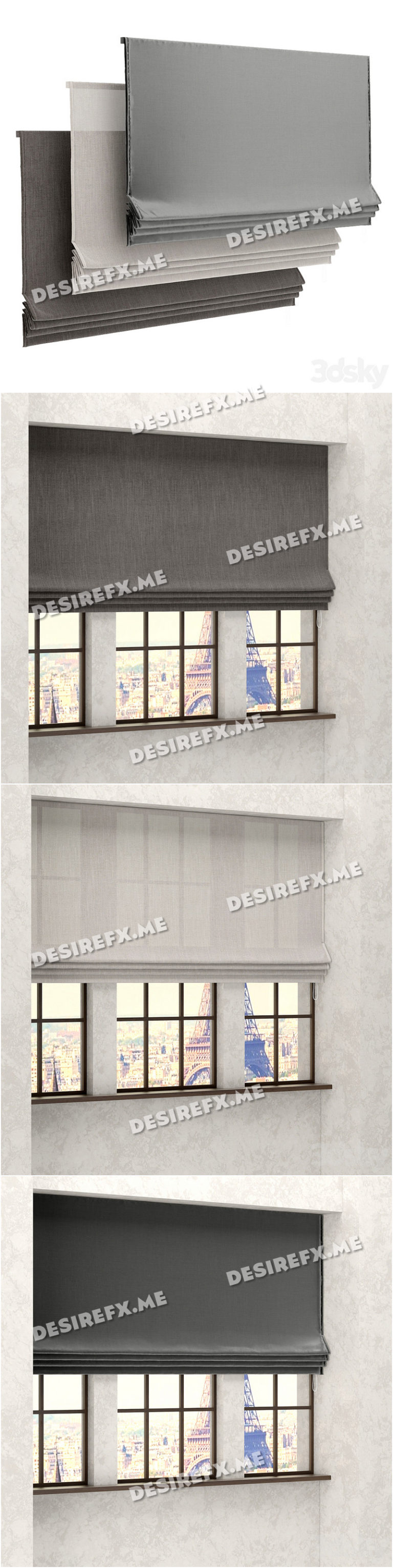 Desire FX 3d models | RH Flat Romain Shade 1500 mm – 3D Model