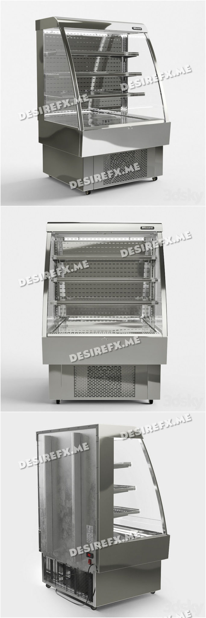 Desire FX 3d models | Refrigerated display case Blizzard GRAB 100 Multideck Display – 3D Model