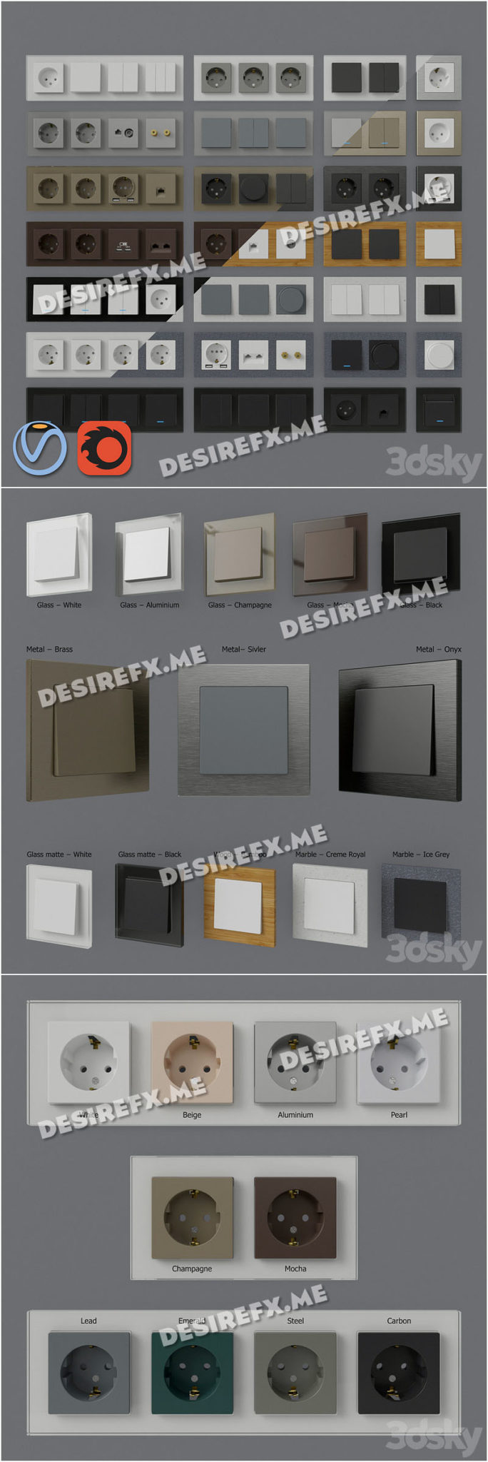 Desire FX 3d models | Sockets and switches Schneider Electric Atlas ...