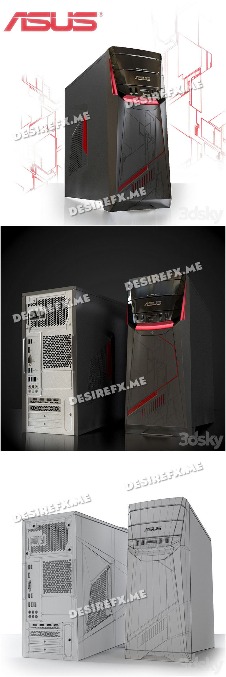 Desire FX 3d models | System unit ASUS ROG G11CB. Gaming computer – 3D ...