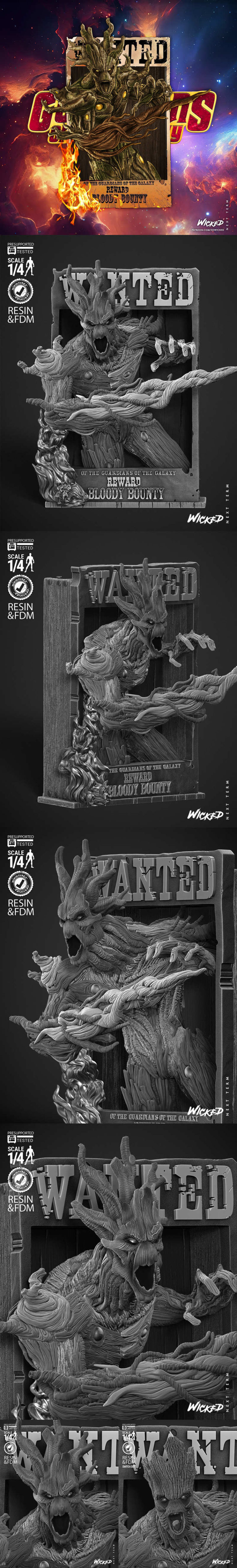 Desire FX 3d models | Wicked – Groot Comic Version Poster Bust – 3D ...