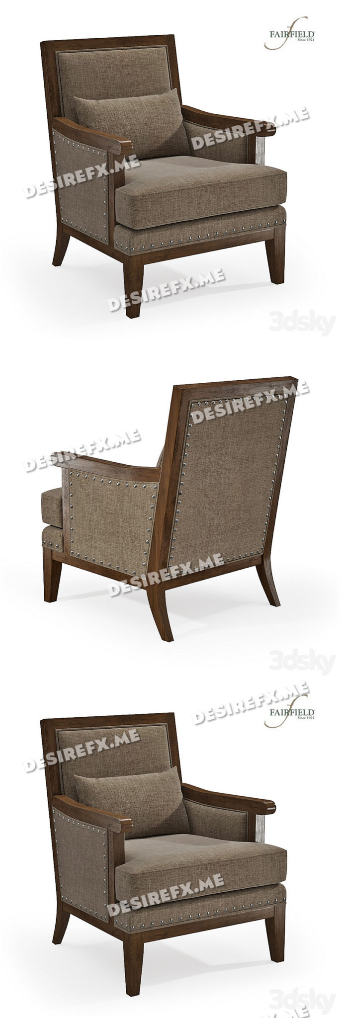 Desire FX 3d models | Wood Framed Lounge Chair by Fairfield Chair – 3D ...