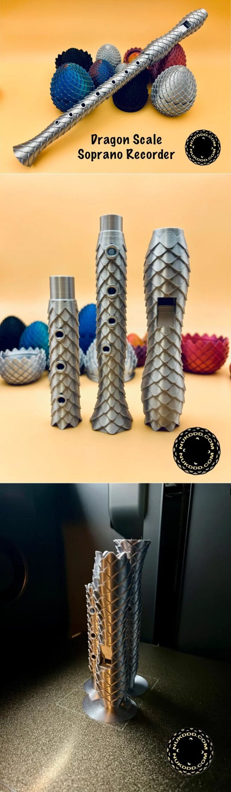 Desire FX 3d models | Dragon Scale Soprano Recorder – 3D Print Model STL