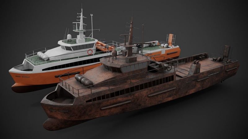 Desire FX 3d models | Crew boat Low-poly 3D model