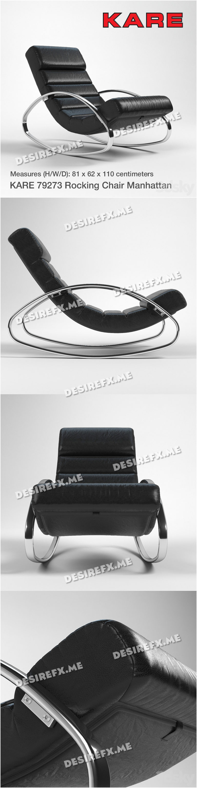 Desire FX 3d models | KARE 79273 Rocking Chair Manhattan – 3D Model