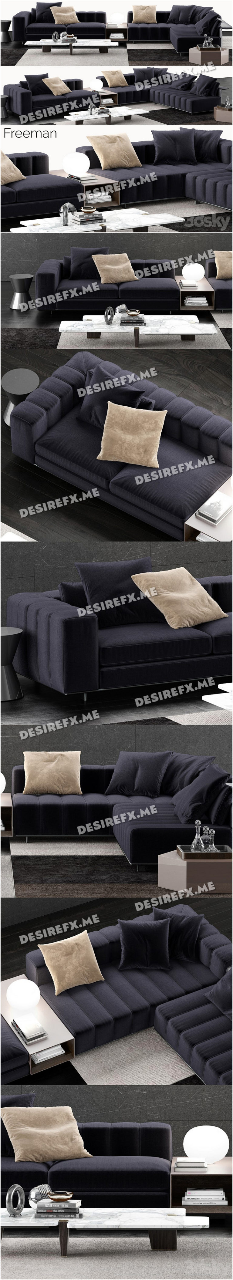 Desire FX 3d models | Minotti Freeman Sofa 2 – 3D Model