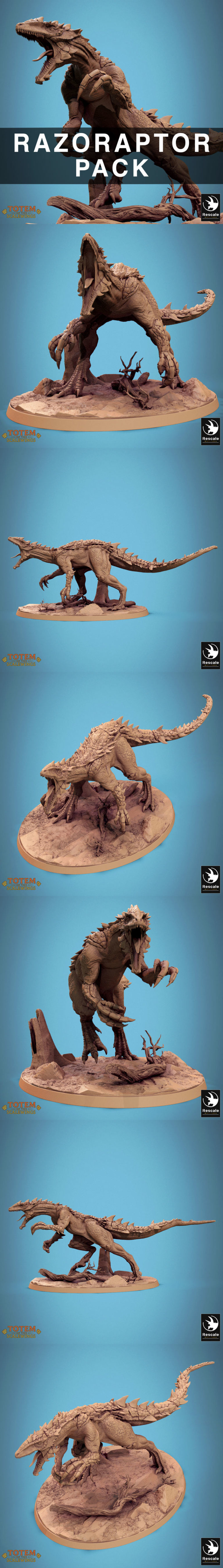 Desire FX 3d models | Rescale Miniatures – Razoraptor Pack – 3D Print Model