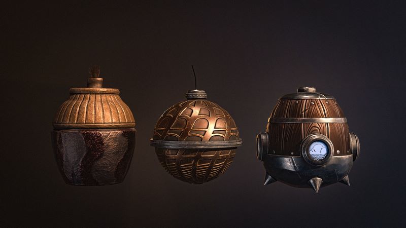 Desire FX 3d models | Medieval pocket bombs Stylized Low-poly 3D model