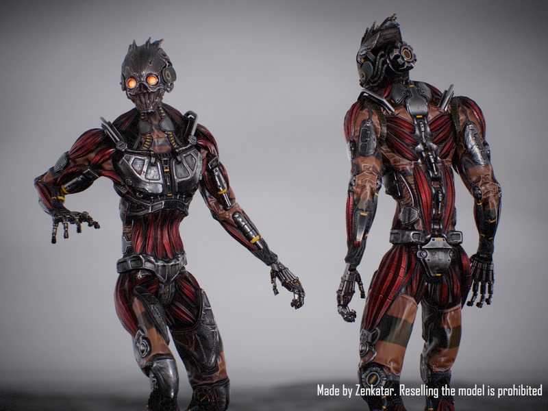 Desire FX 3d models | Game-Ready Horror Robot Low-poly 3D model