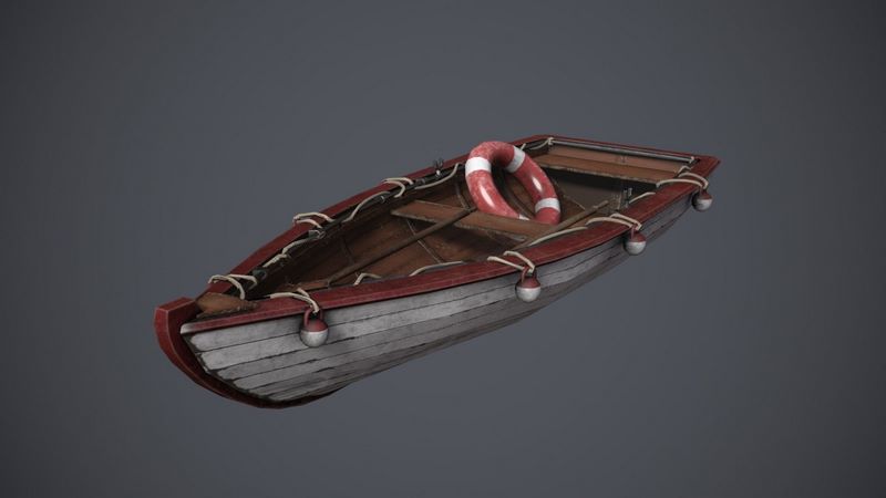 Desire FX 3d models | Old Paddle Boat LP Low-poly 3D model