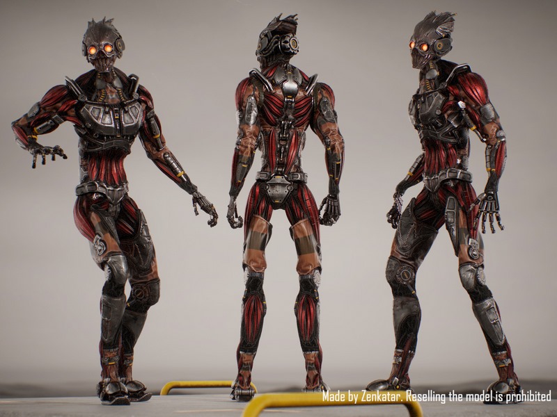 Desire FX 3d models | Game-Ready Horror Robot Low-poly 3D model