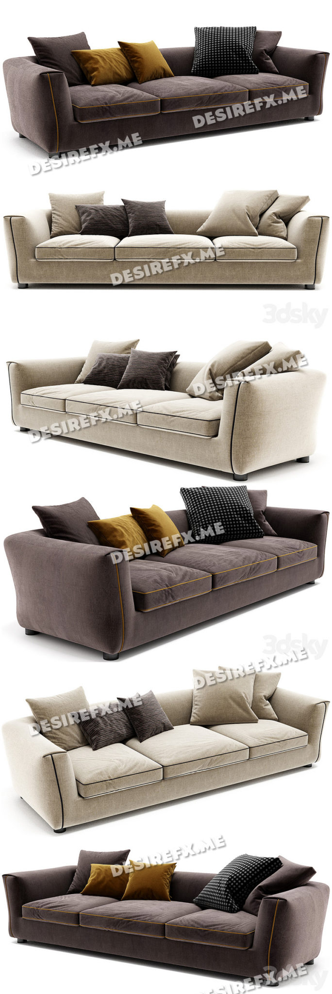Desire FX 3d models | 291 DRESS UP Cassina Sofa – 3D Model