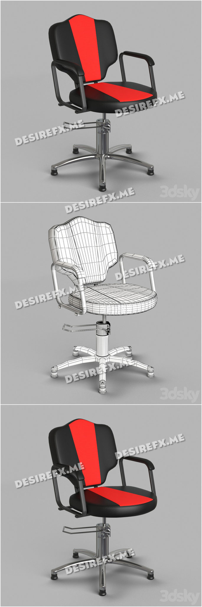Desire FX 3d models | Barber chair Mona Economy Madison – 3D Model