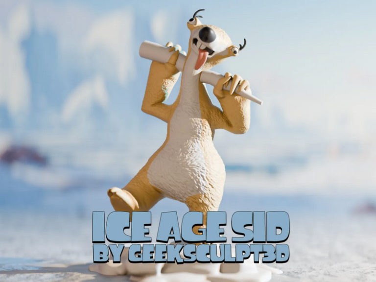Desire FX 3d models | Ice Age Sid the Sloth Figurine – 3D Print Model