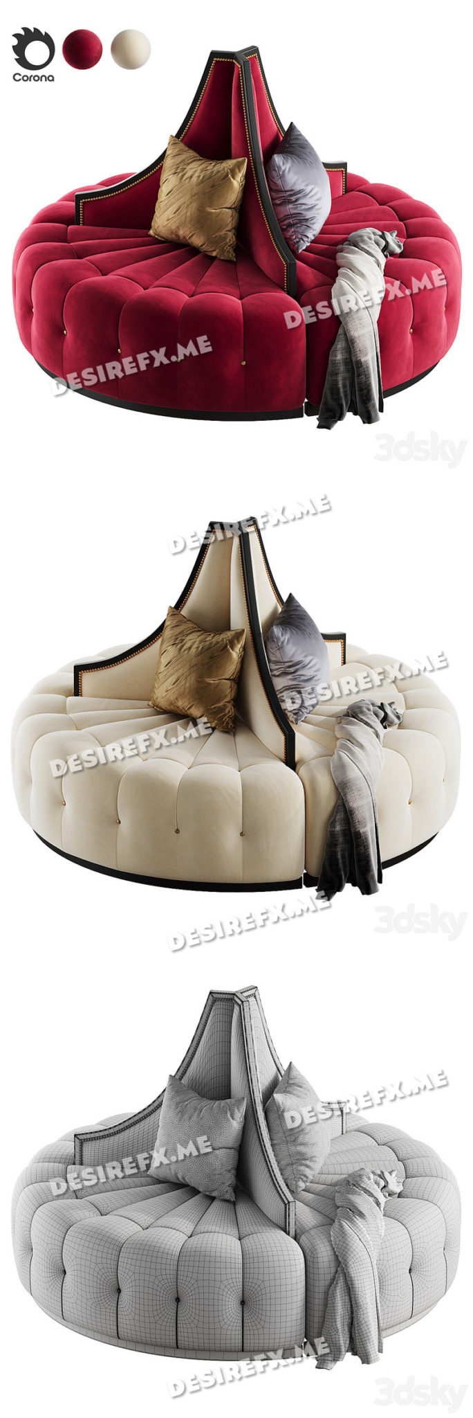 Desire FX 3d models | MIRAGE ROUND SOFA – 3D Model