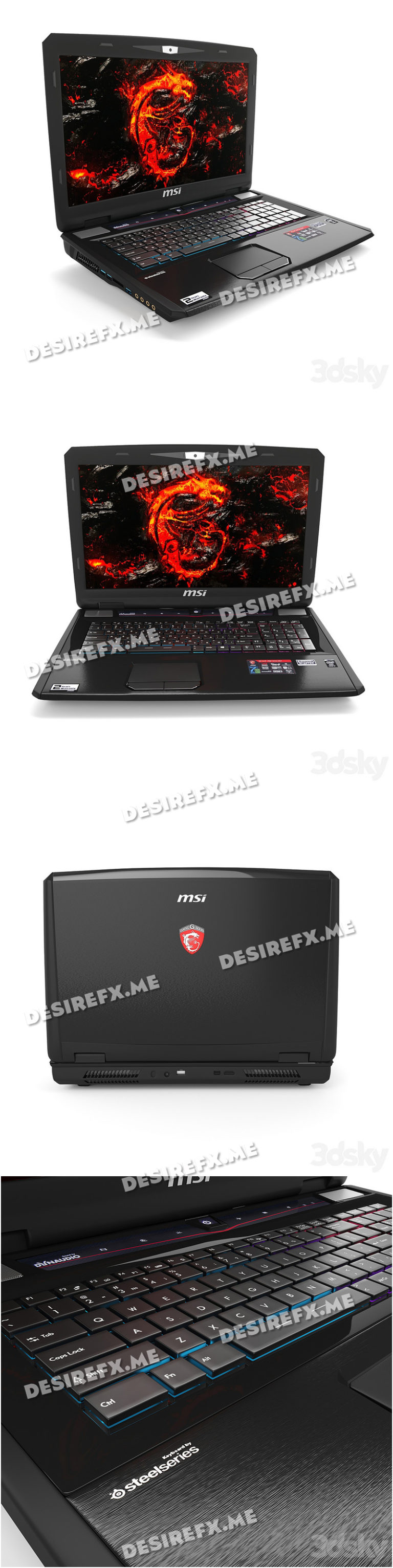 Desire FX 3d models | MSI GT series gaming laptop. – 3D Model