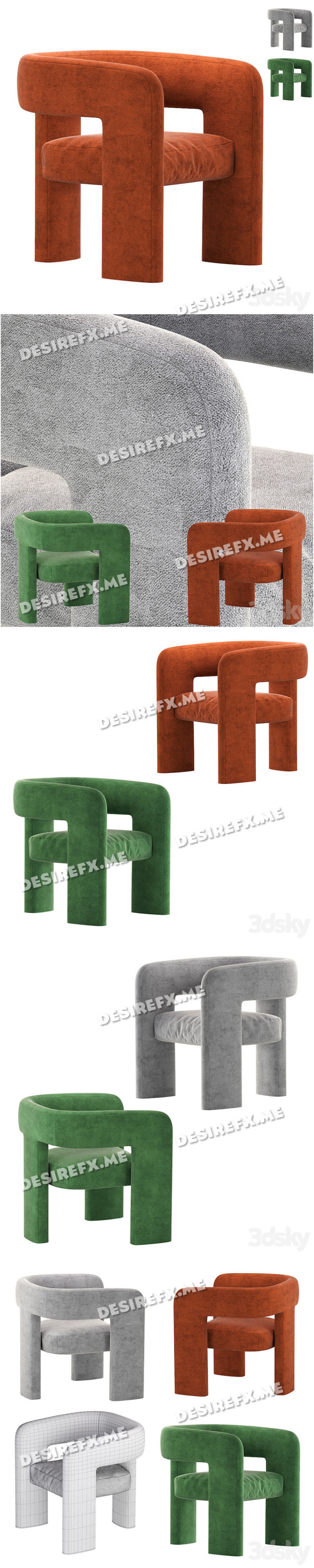 Desire FX 3d models | Sculpt Chair by Crate & Barrel – 3D Model