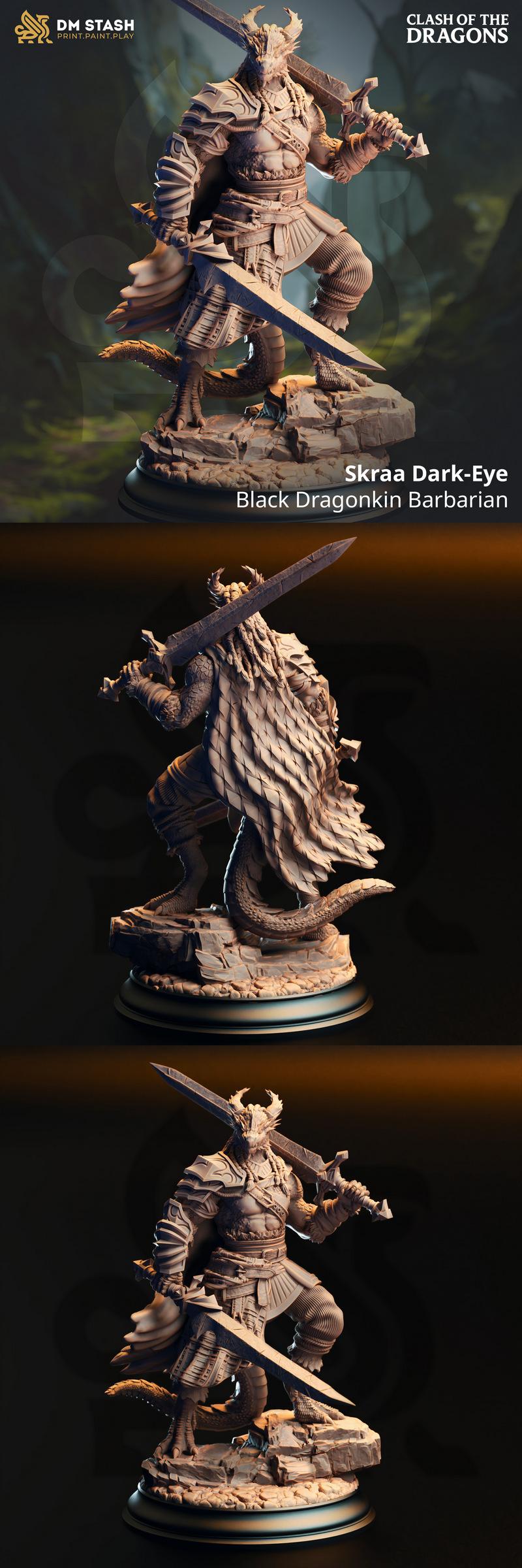 Desire FX 3d models | Skraa Dark-Eye – Black Dragonkin Barbarian – 3D ...